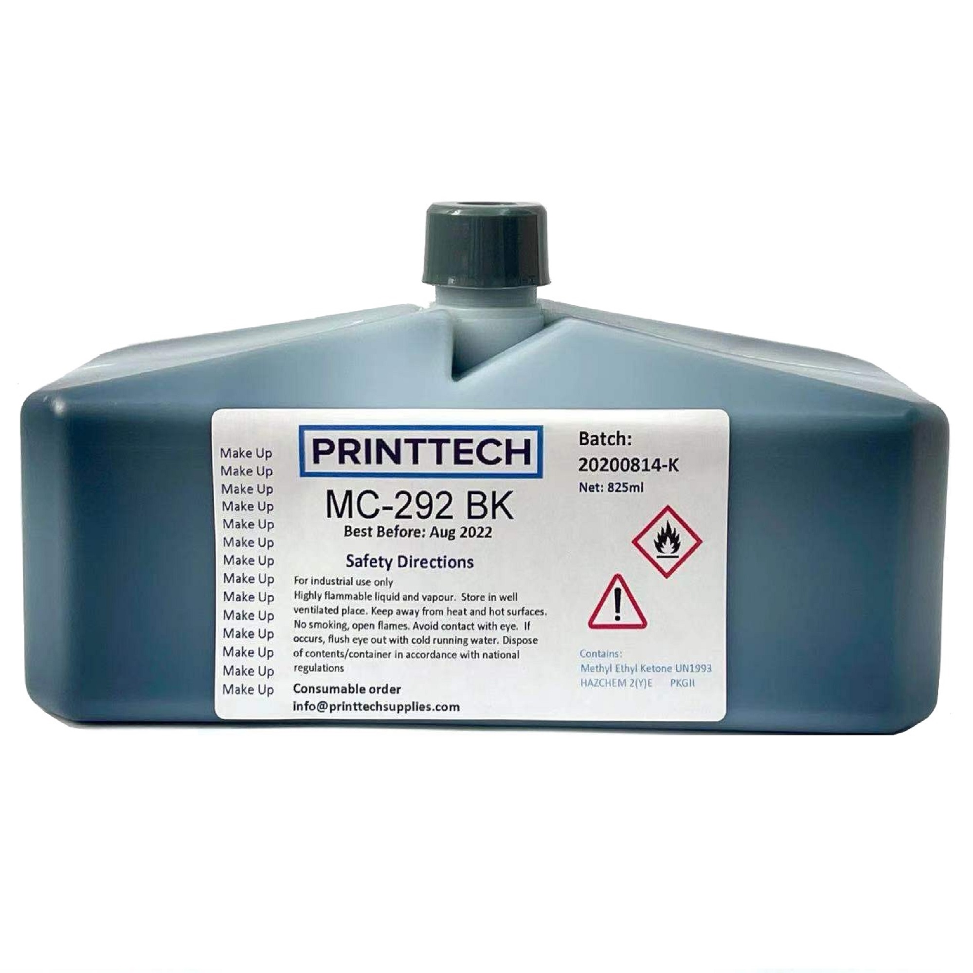 Empty solvent/ink bottle 825ml for Domino - Print Tech Supplies